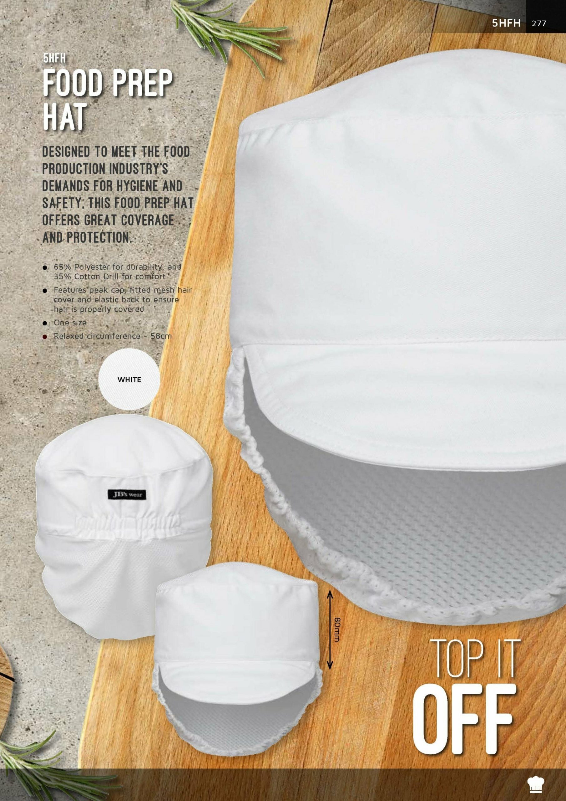 JB’s Food Prep Hat - Ballarat Embroidery Team & Workwear