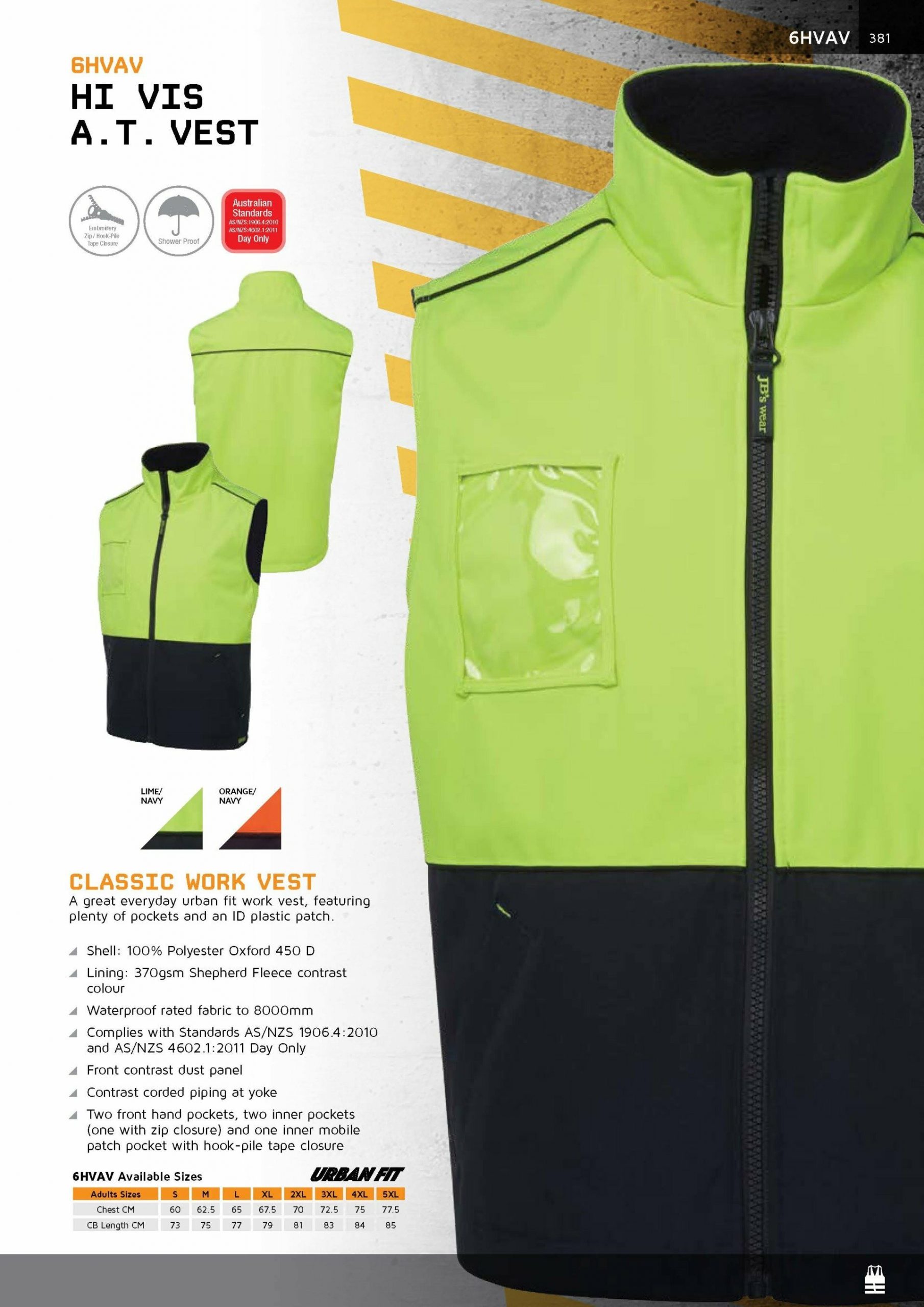 JB’s Hi Vis A.T. Vest Sheppard Fleece Inner – Ballarat Embroidery Team ...